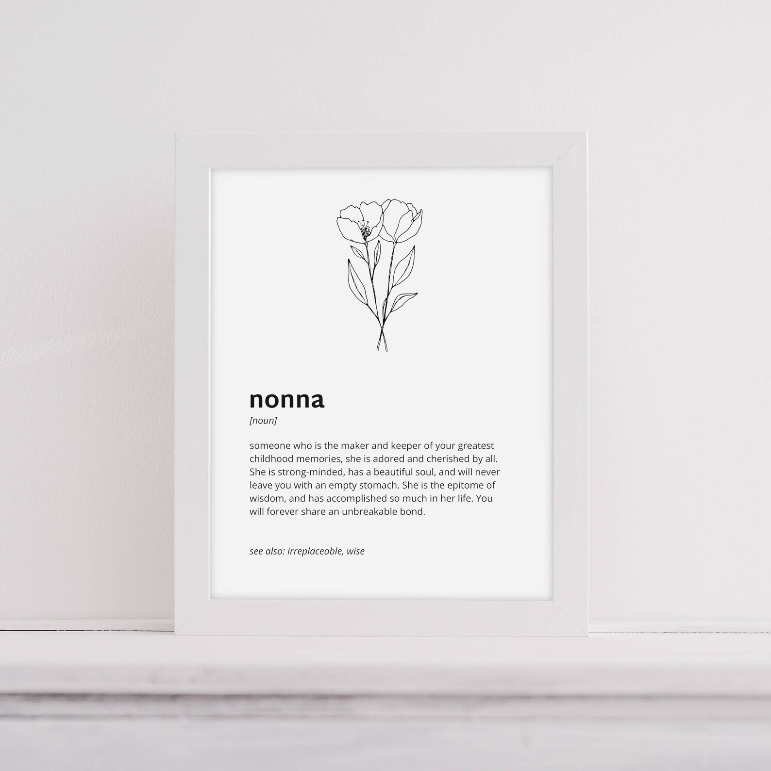 Nonna Definition Print, Printable Art, Instant Download, Quote Print ...