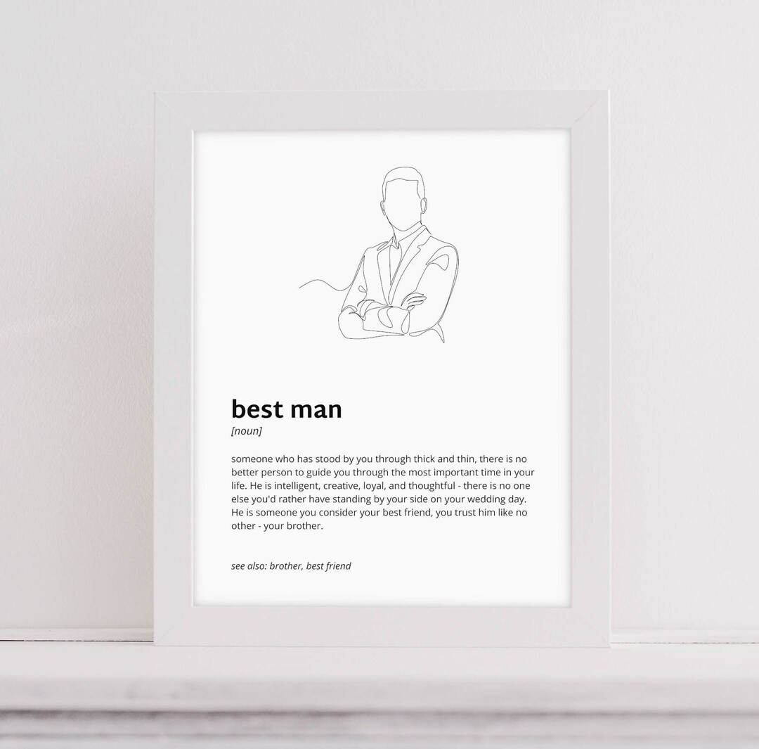 Best Man Definition, Printable Art, Instant Download, Quote Print ...