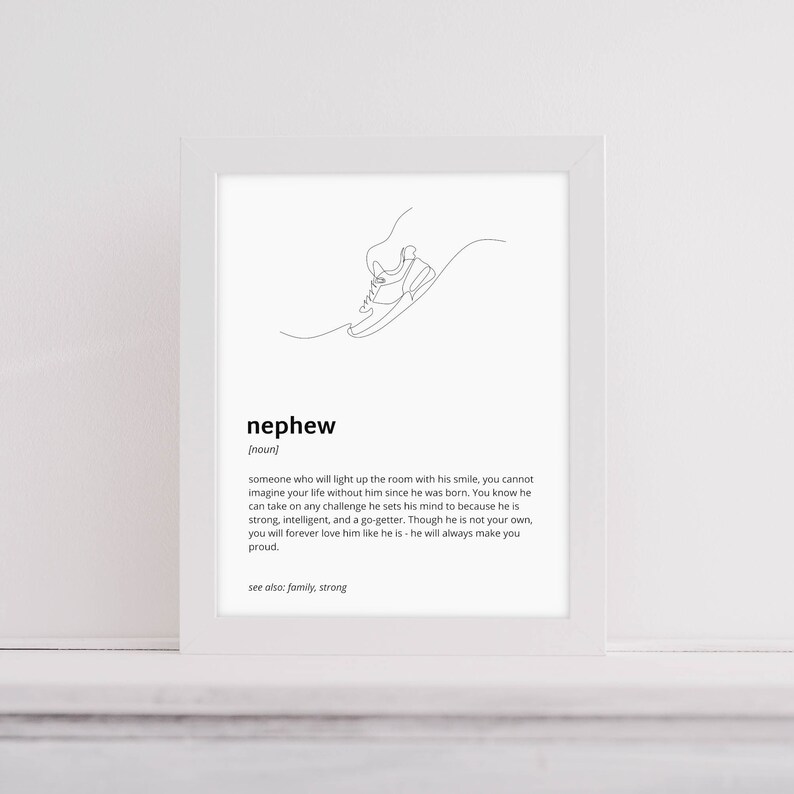 Nephew Definition Print, Printable Art, Instant Download, Quote Print ...