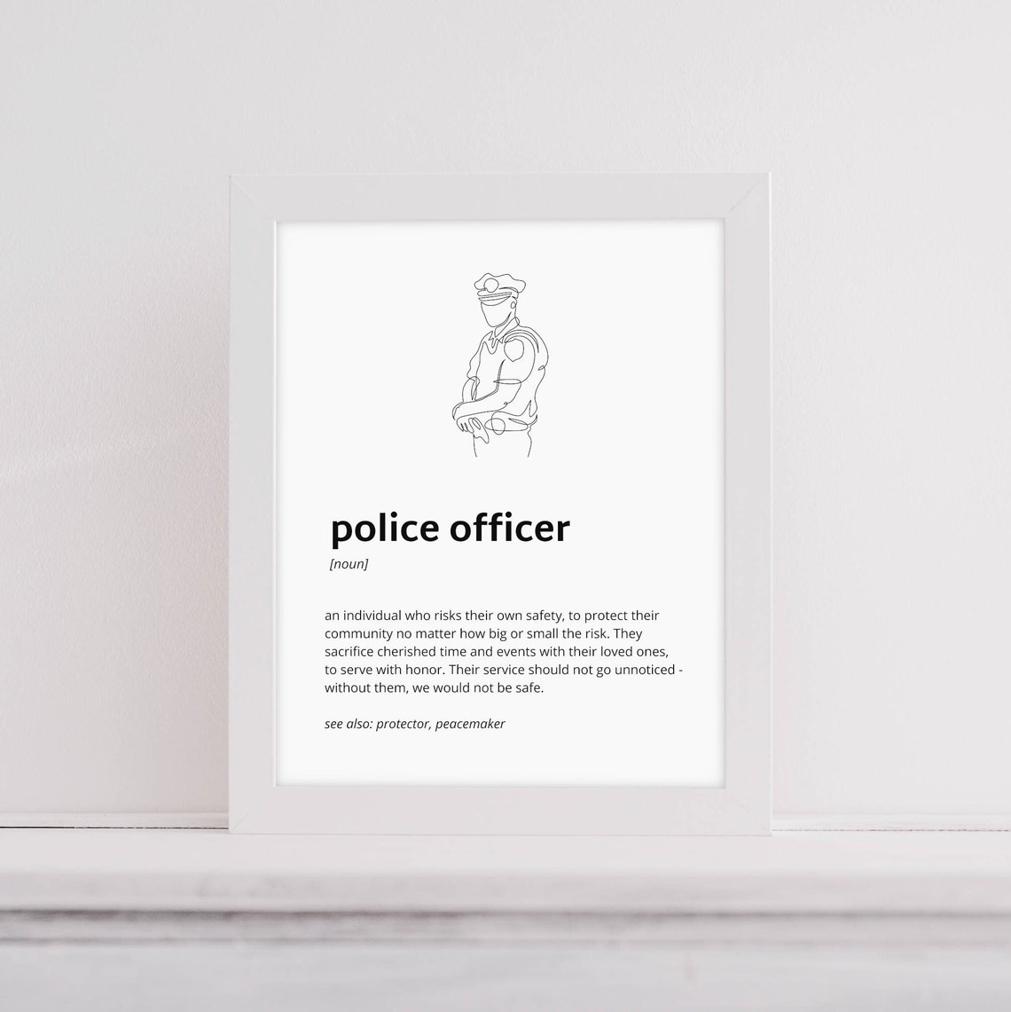 Police Officer Definition Print Printable Art Instant | Etsy