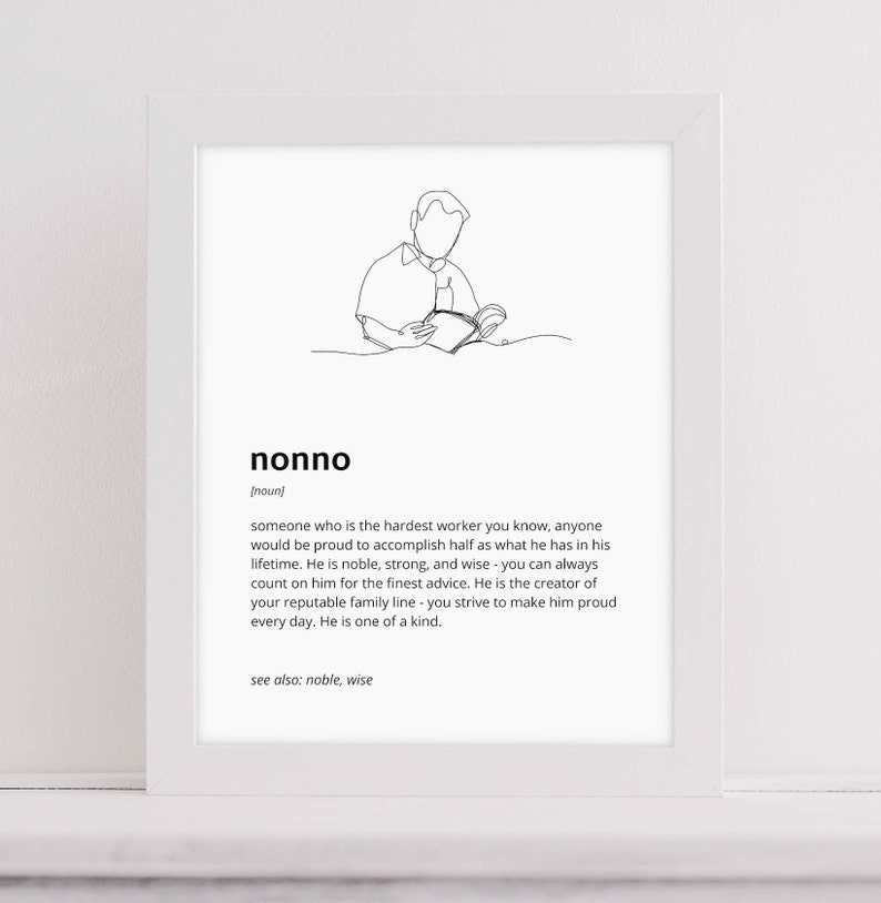 Nonno Definition Print, Printable Art, Instant Download, Quote Print ...