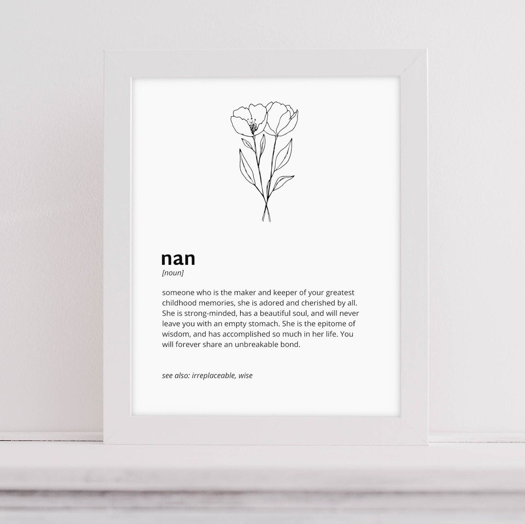 Nan Definition Print, Printable Art, Instant Download, Quote Print ...