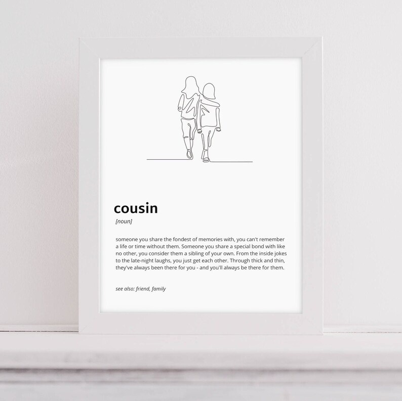 Cousin Definition Print, Printable Art, Instant Download, Quote Print ...