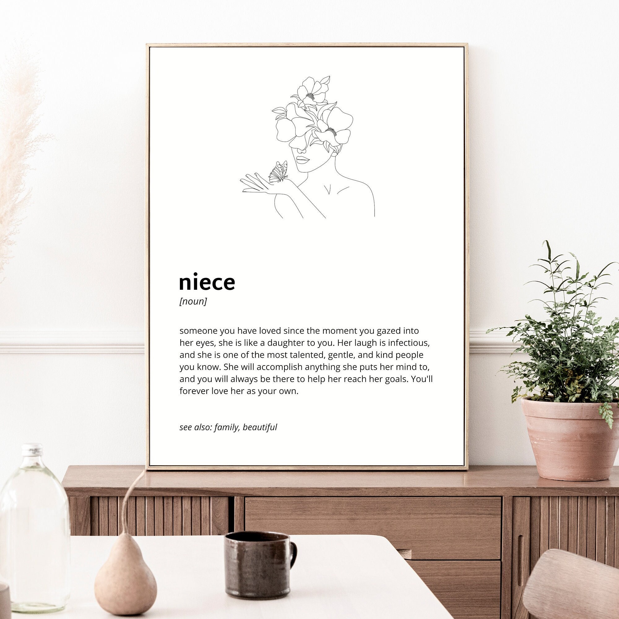 Niece Definition Print, Printable Art, Instant Download, Quote Print ...