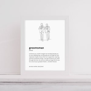 Groomsman Definition, Printable Art, Instant Download, Quote Print ...