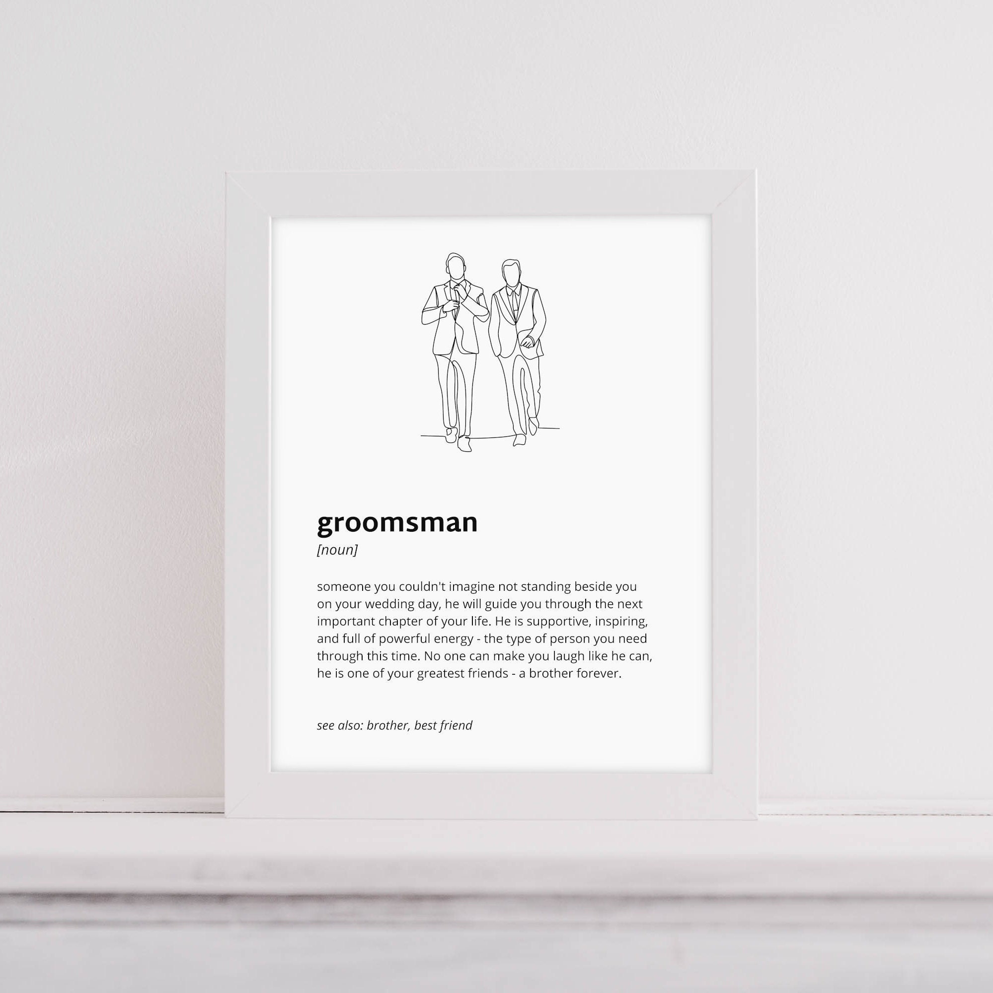 Groomsman Definition, Printable Art, Instant Download, Quote Print ...
