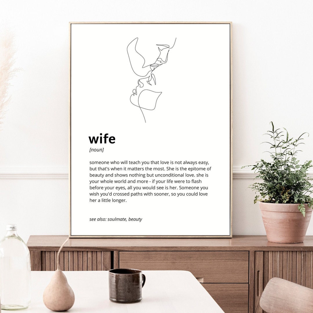 Wife Definition Print, Printable Art, Instant Download, Quote Print ...
