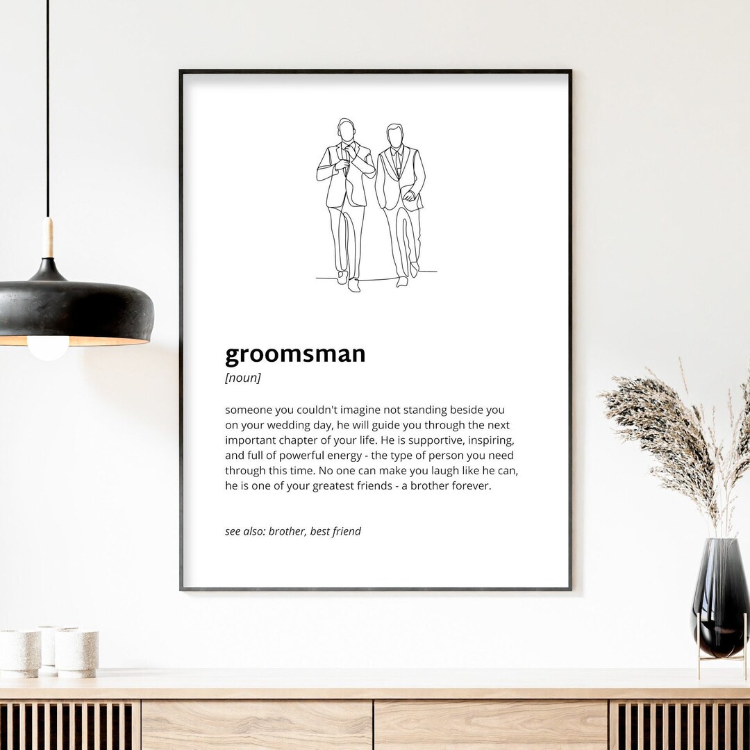 Groomsman Definition, Printable Art, Instant Download, Quote Print ...