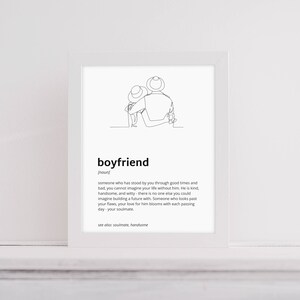 Boyfriend Definition Print, Printable Art, Instant Download, Quote ...