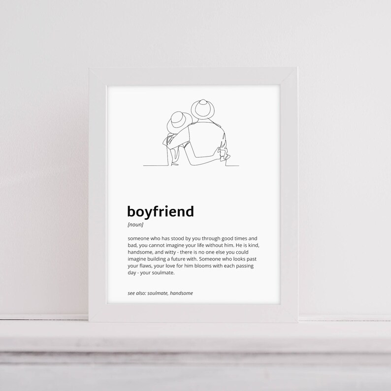 Boyfriend Definition Print, Printable Art, Instant Download, Quote ...
