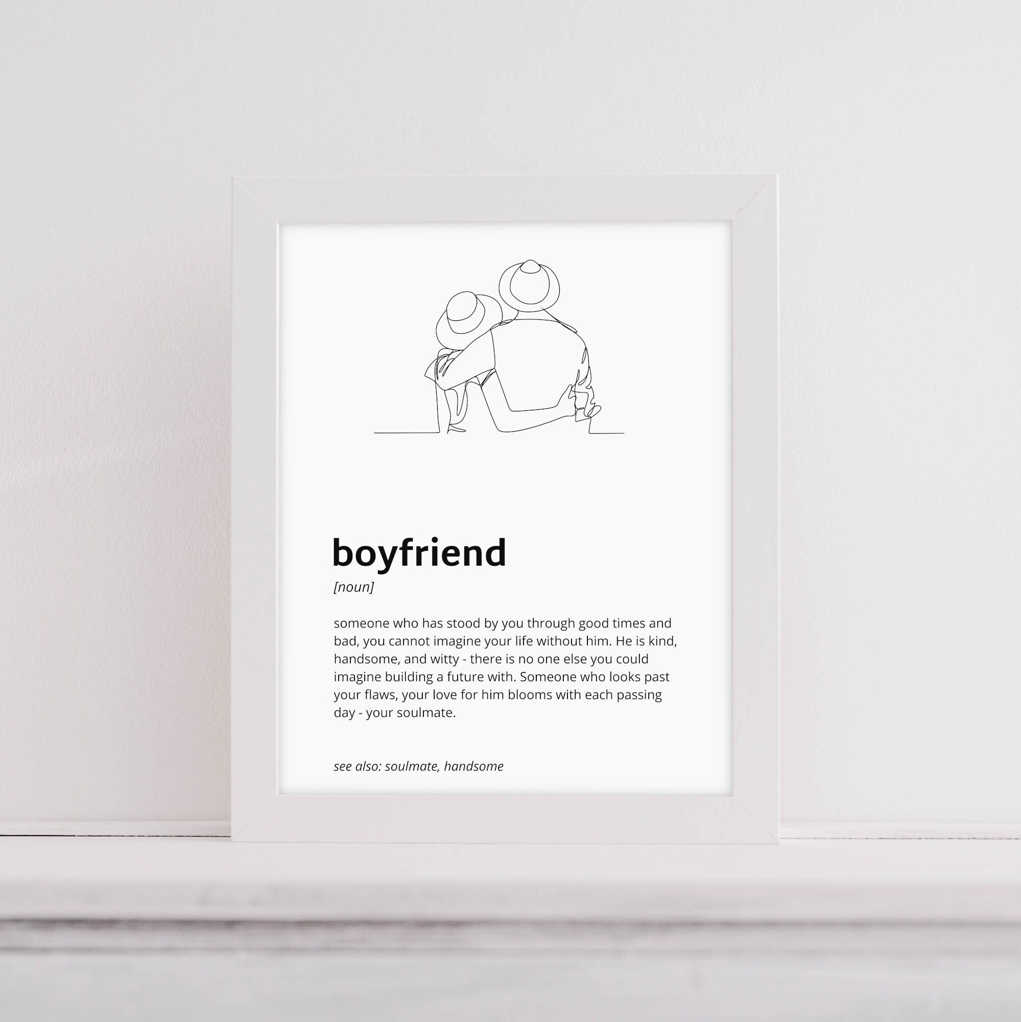 Boyfriend Definition Print, Printable Art, Instant Download, Quote ...