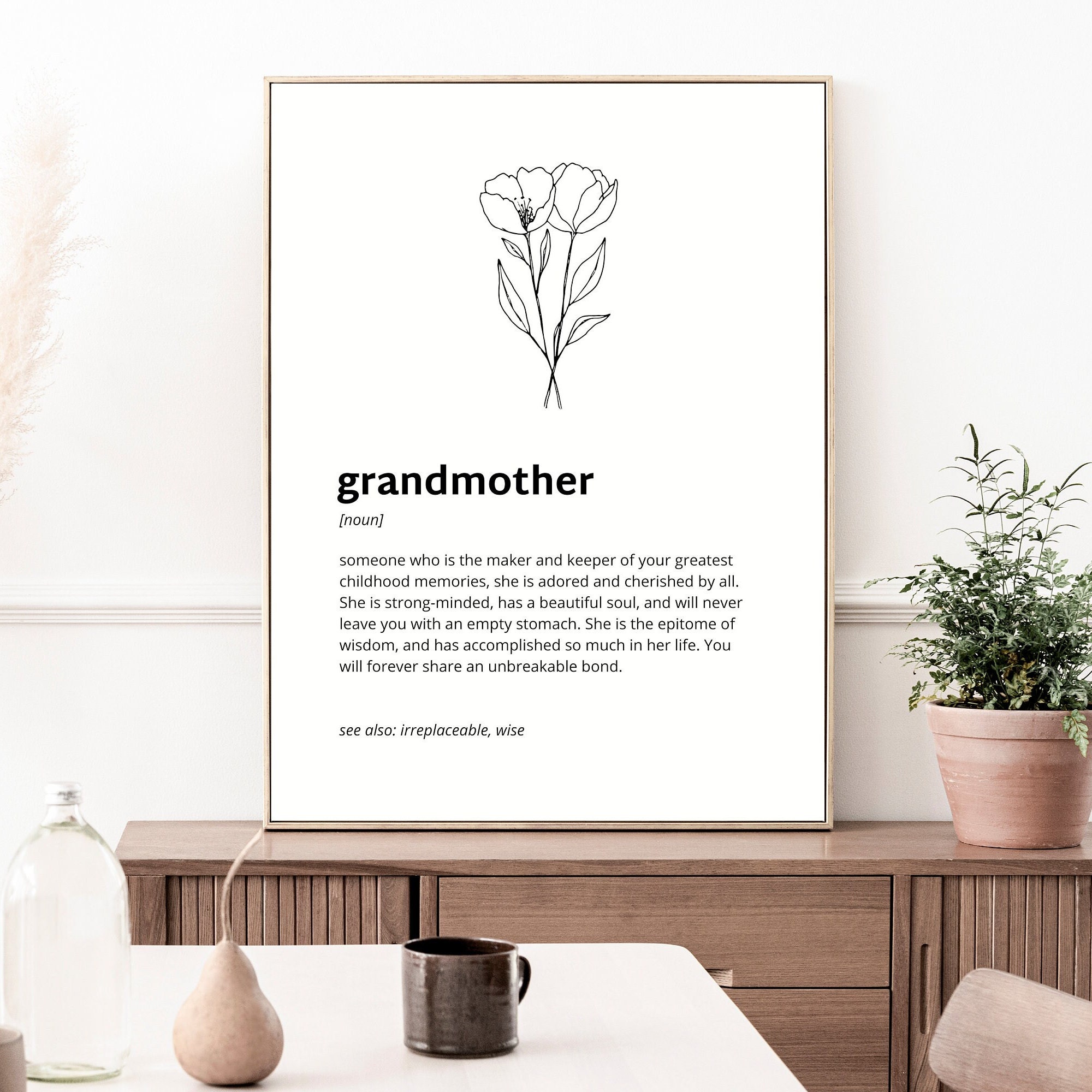 Grandmother Definition Print, Printable Art, Instant Download, Quote ...