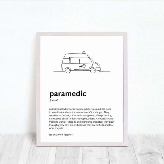 Paramedic Definition Print Printable Art Instant Download - Etsy