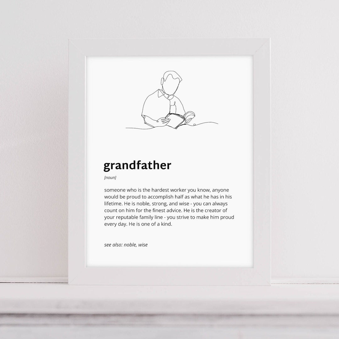 Grandfather Definition Print, Printable Art, Instant Download, Quote ...