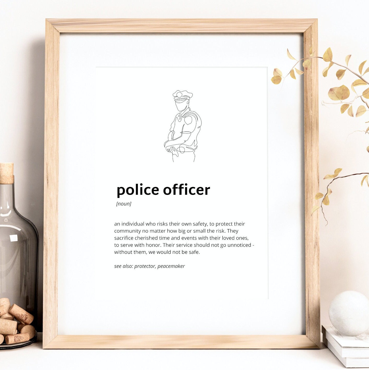 Police Officer Definition Print, Printable Art, Instant Download, Quote ...