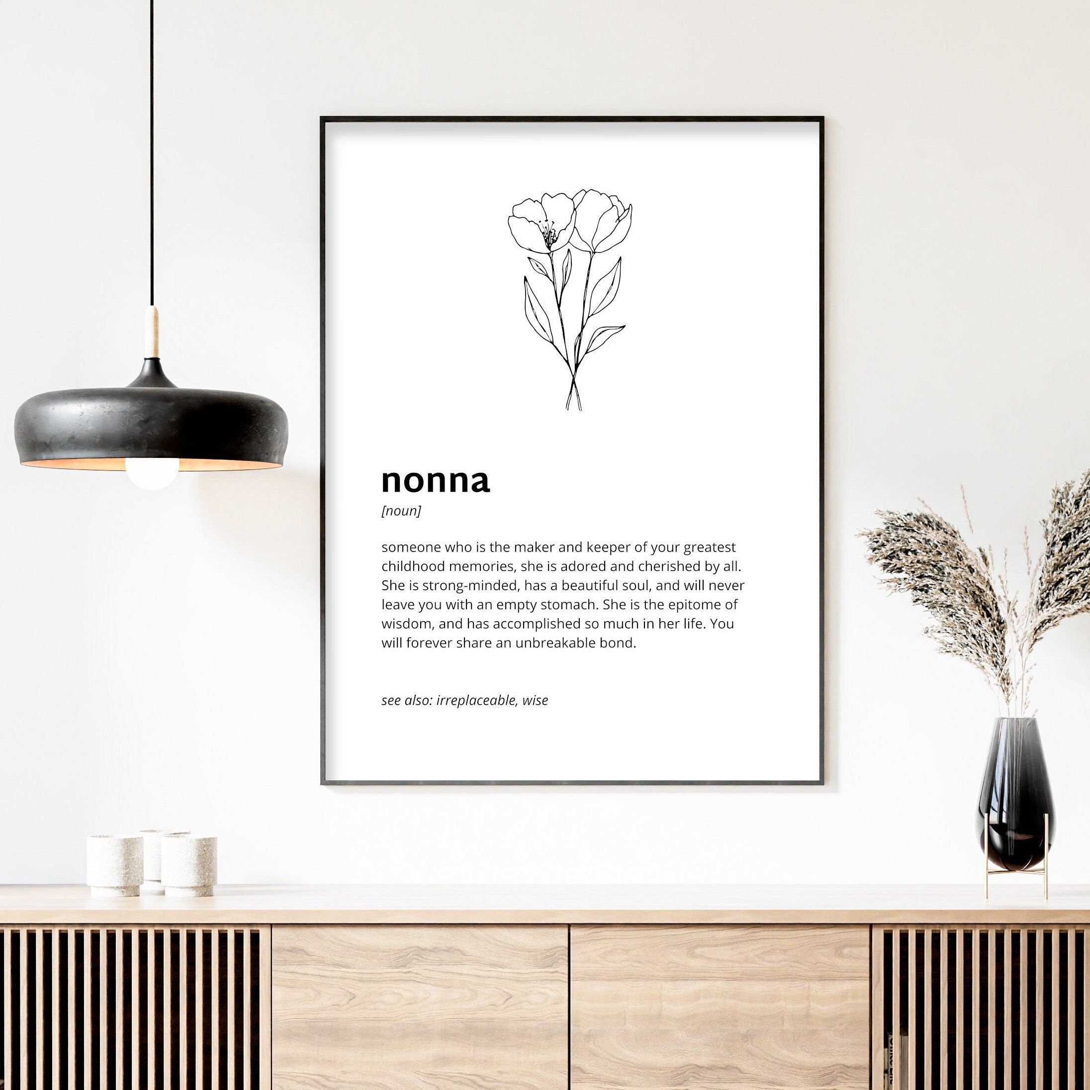 Nonna Definition Print, Printable Art, Instant Download, Quote Print ...