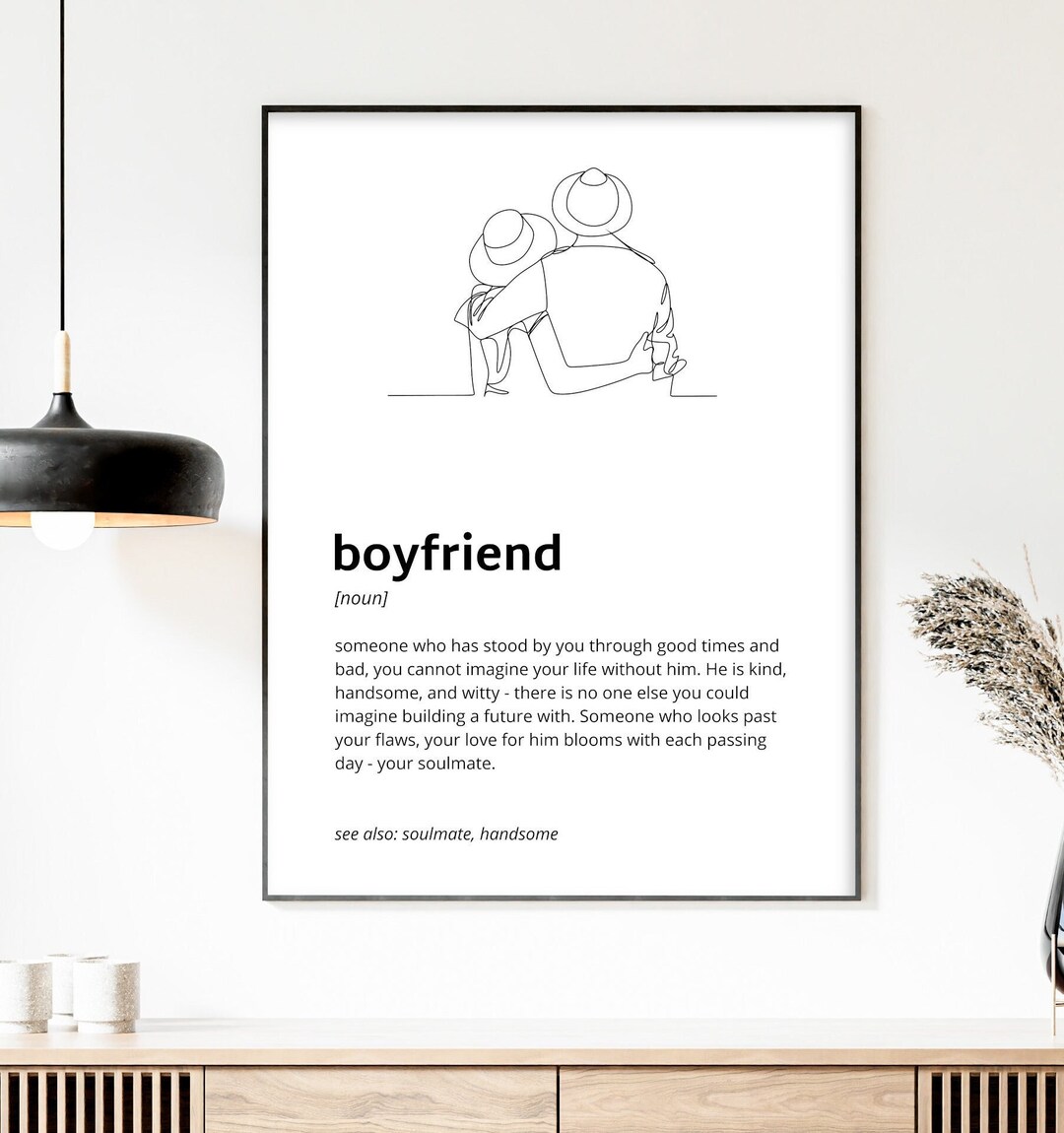 Boyfriend Definition Print, Printable Art, Instant Download, Quote ...