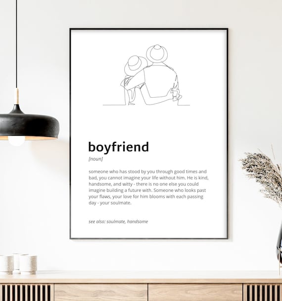 Boyfriend Definition Print Printable Art Instant Download | Etsy