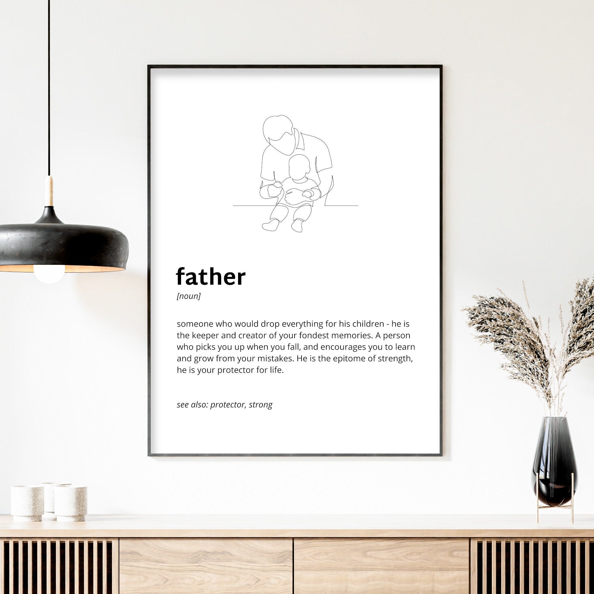Father Definition Print, Printable Art, Instant Download, Quote Print ...