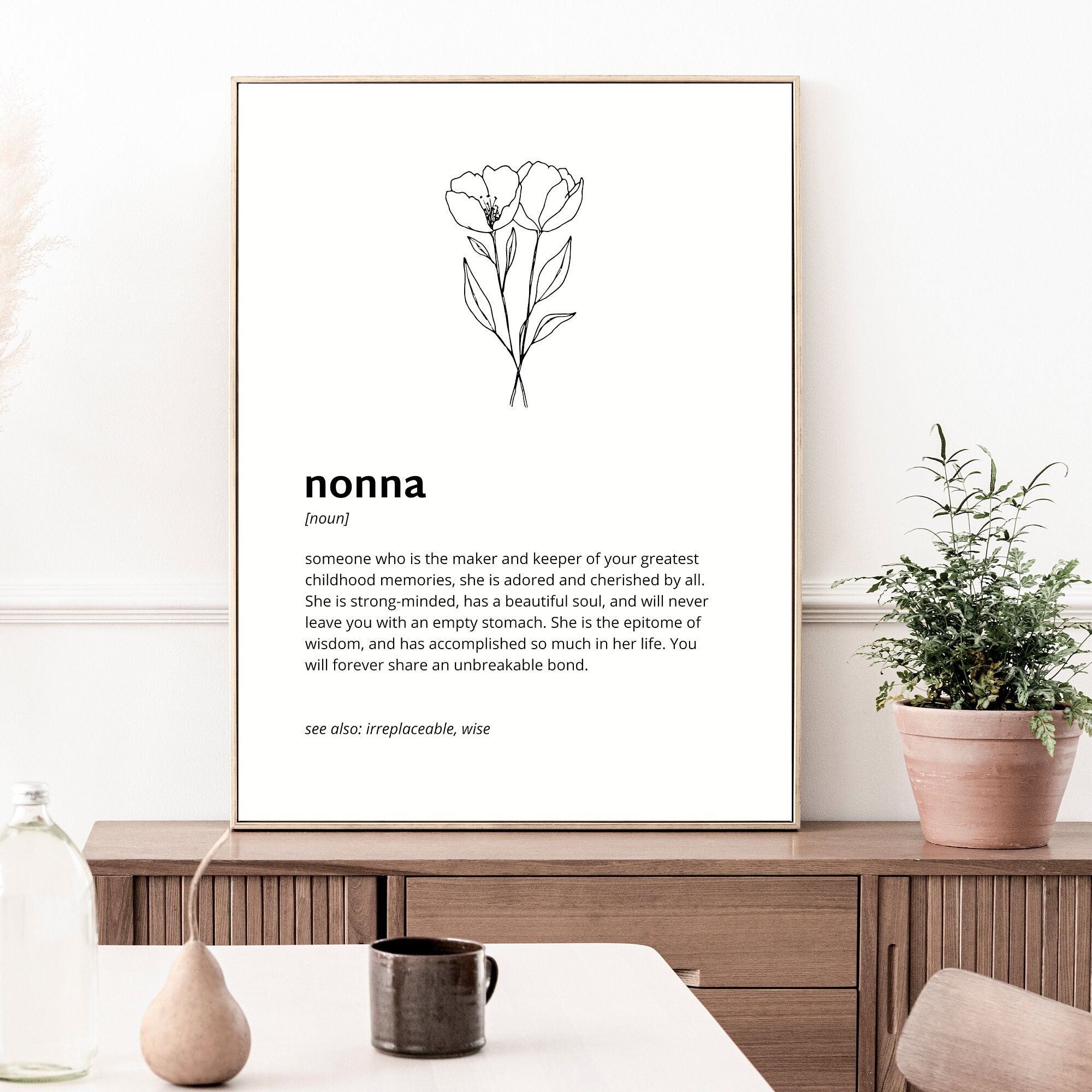 Nonna Definition Print, Printable Art, Instant Download, Quote Print ...