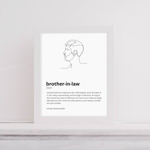 Brother-in-law Definition Print, Printable Art, Instant Download, Quote ...