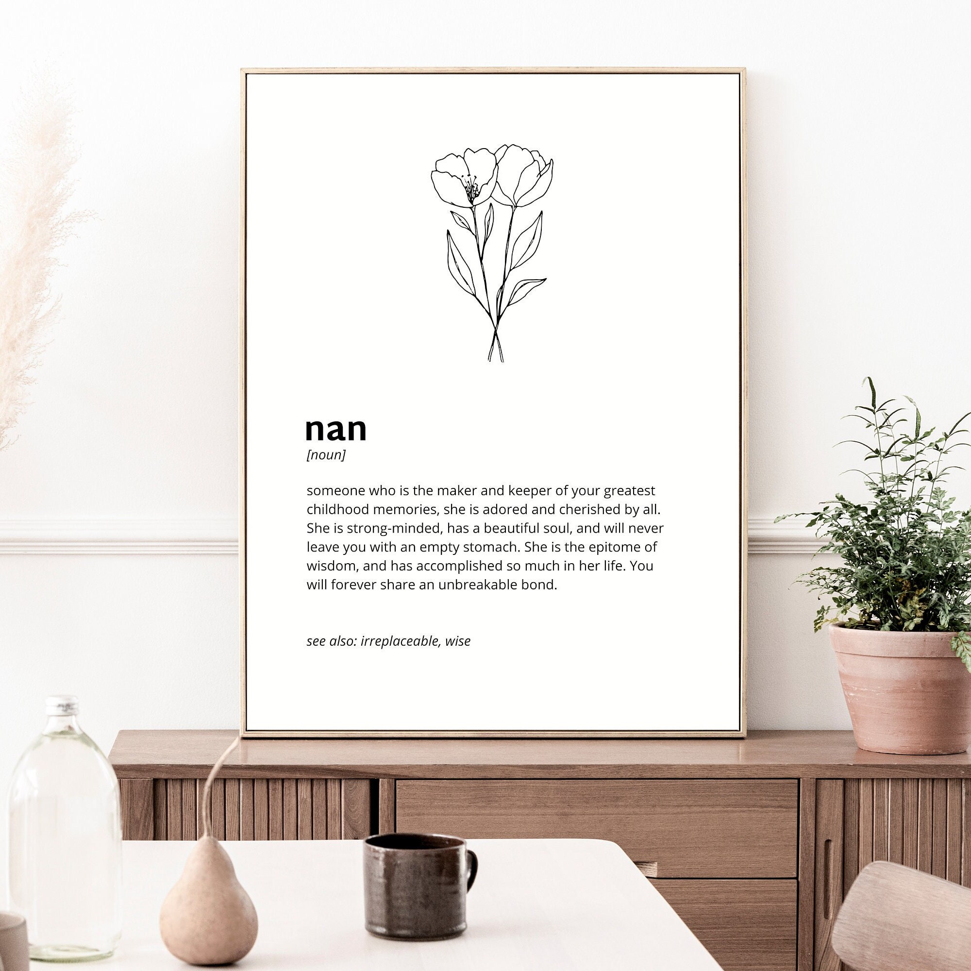 Nan Definition Print, Printable Art, Instant Download, Quote Print ...