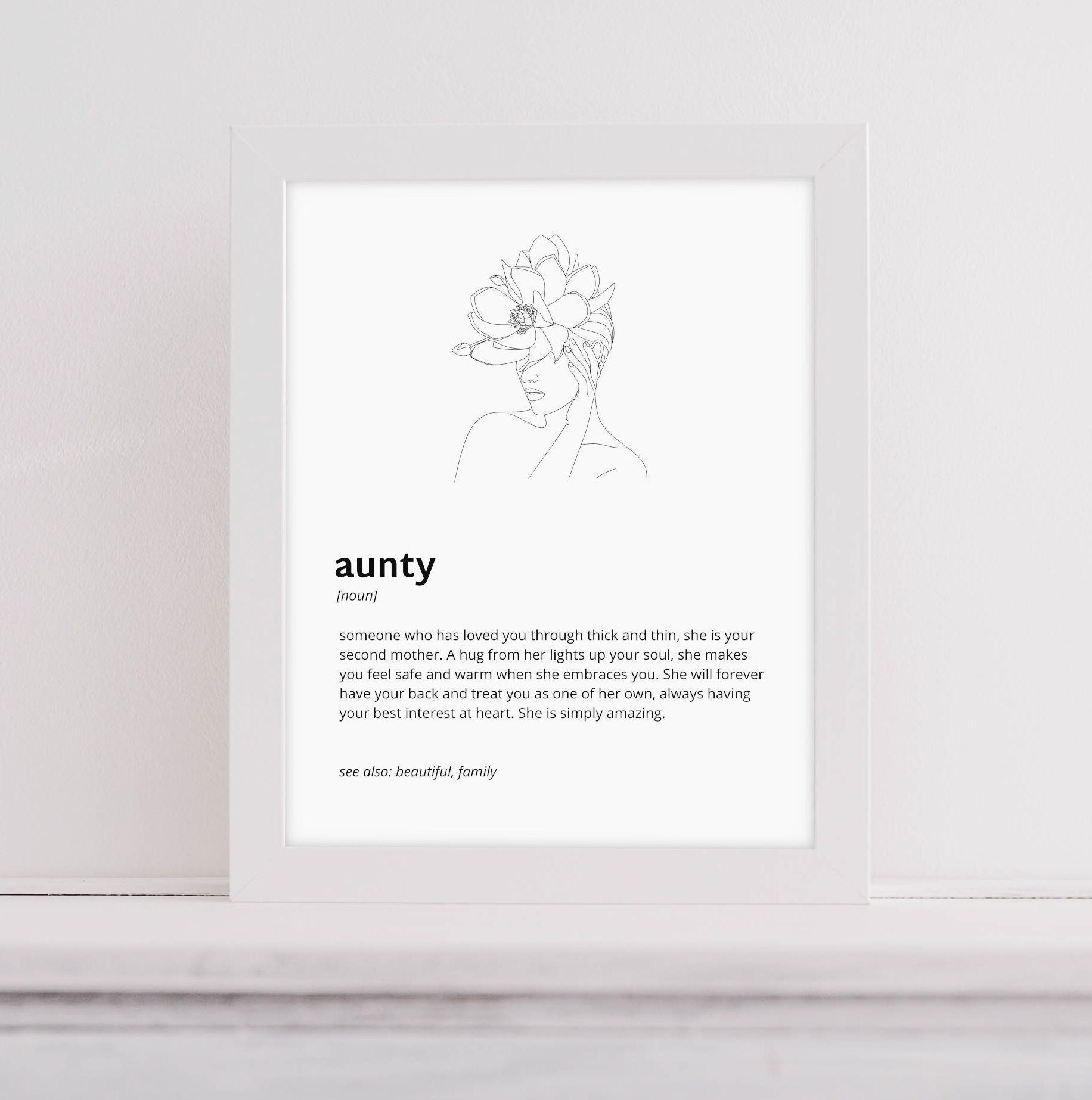 Aunty Definition Print, Printable Art, Instant Download, Quote Print ...