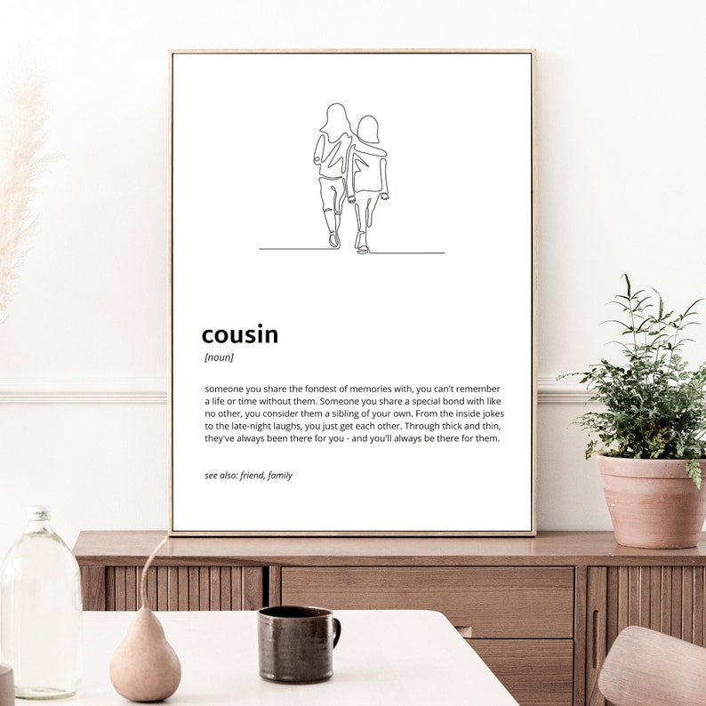 Cousin Definition Print Printable Art Instant Download - Etsy