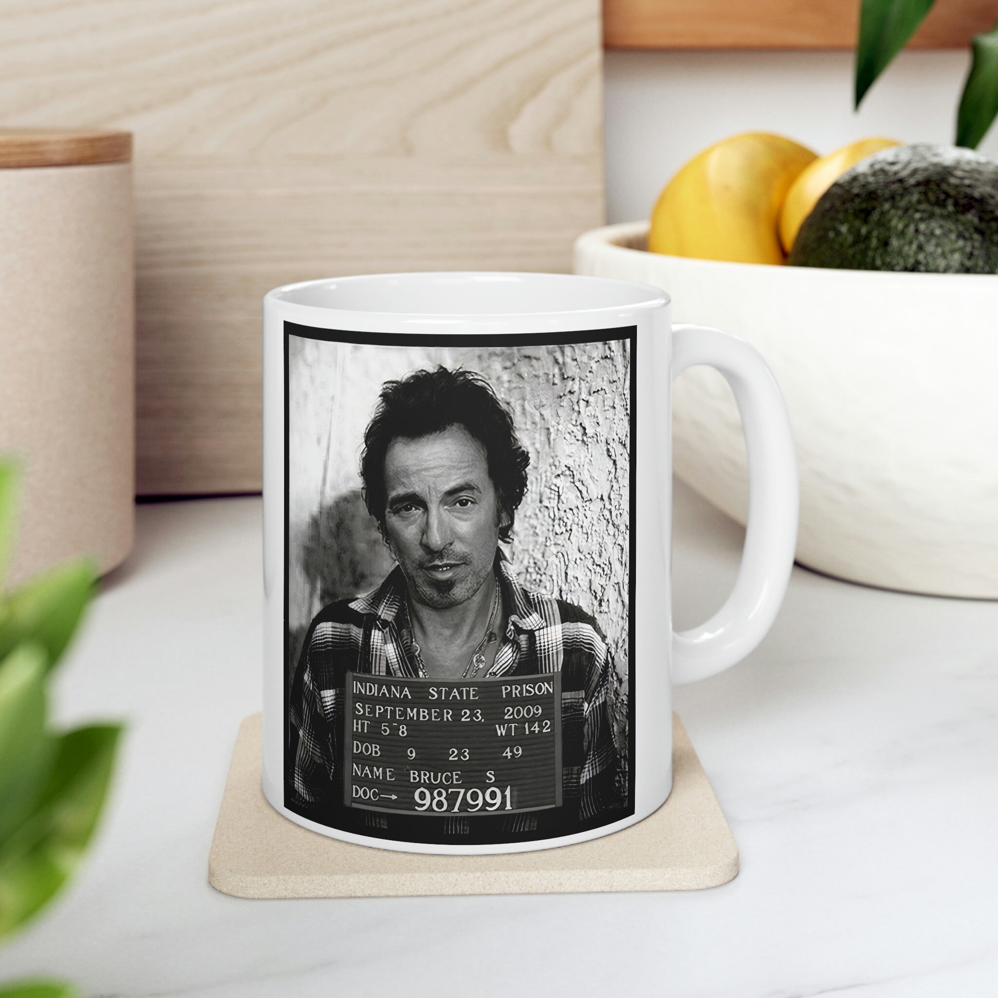 Bruce Springsteen Mugshot Coffee Mug | Magnificent 2009 Mug Shot ...