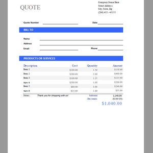 Printable Quote Template - Etsy