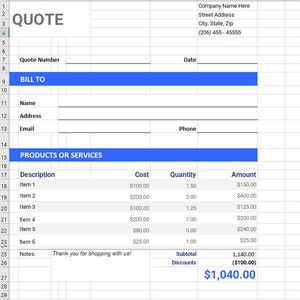 Printable Quote Template - Etsy