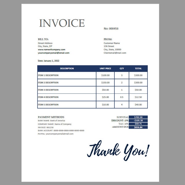 Invoice - Etsy