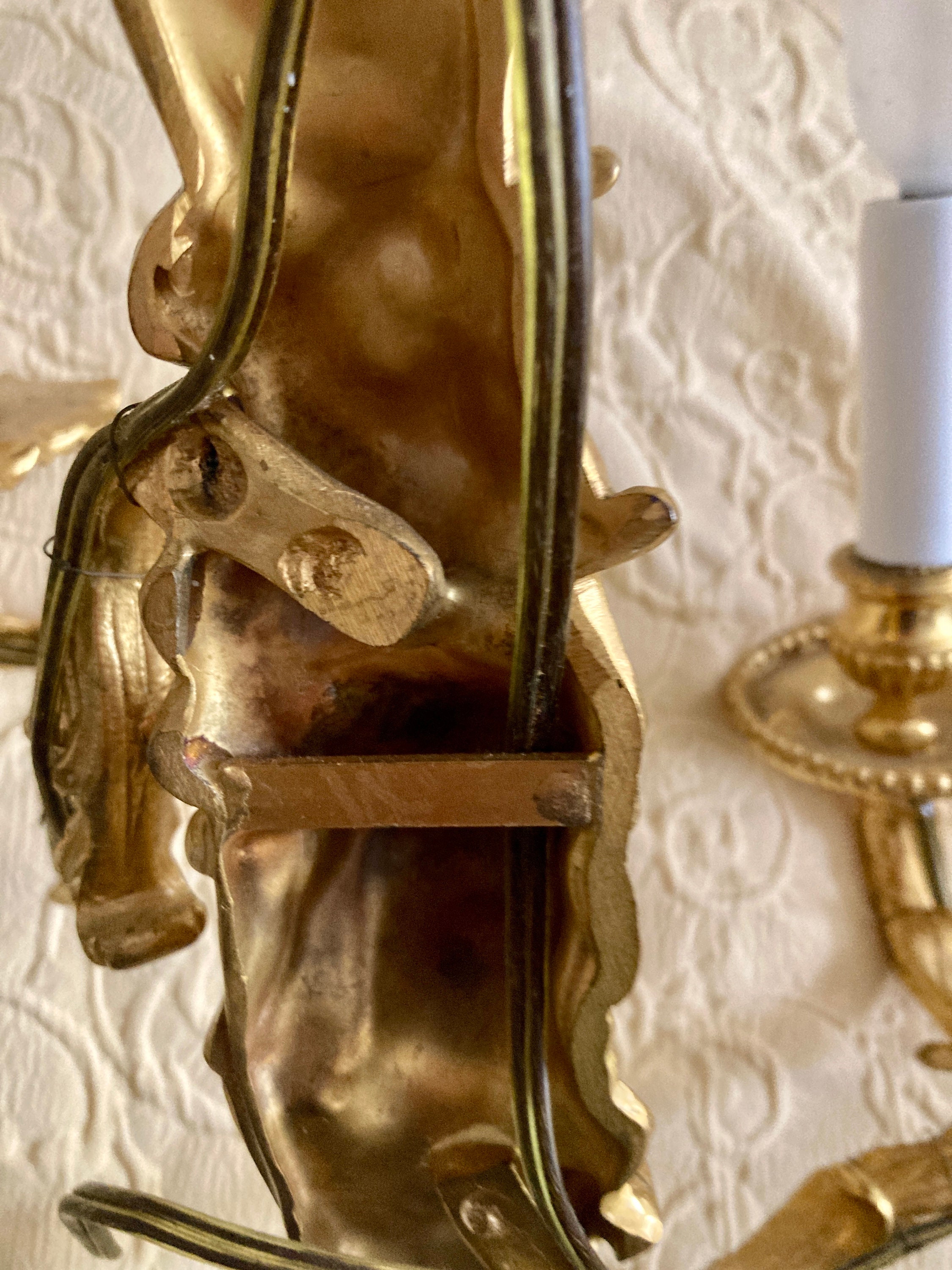 Pair of Mated Dura Bronze Wall Sconces - Etsy