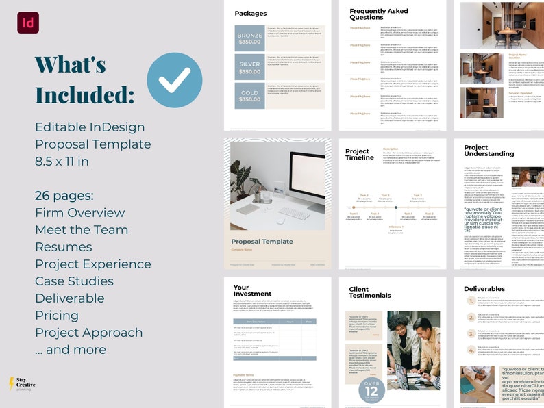 Adobe Indesign Proposal Template Response to Proposal Template Editable ...