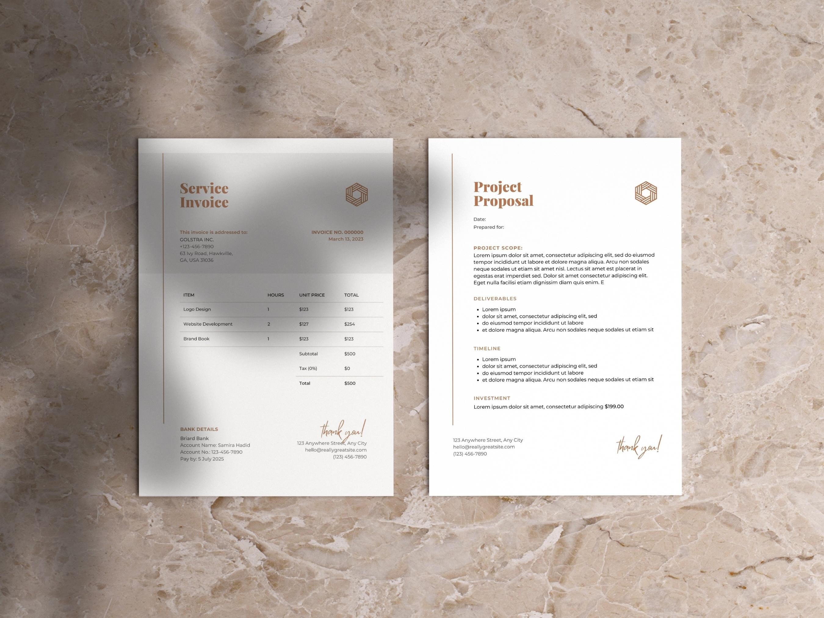 Minimalist Project Proposal Invoice for Payment Receipt Business ...