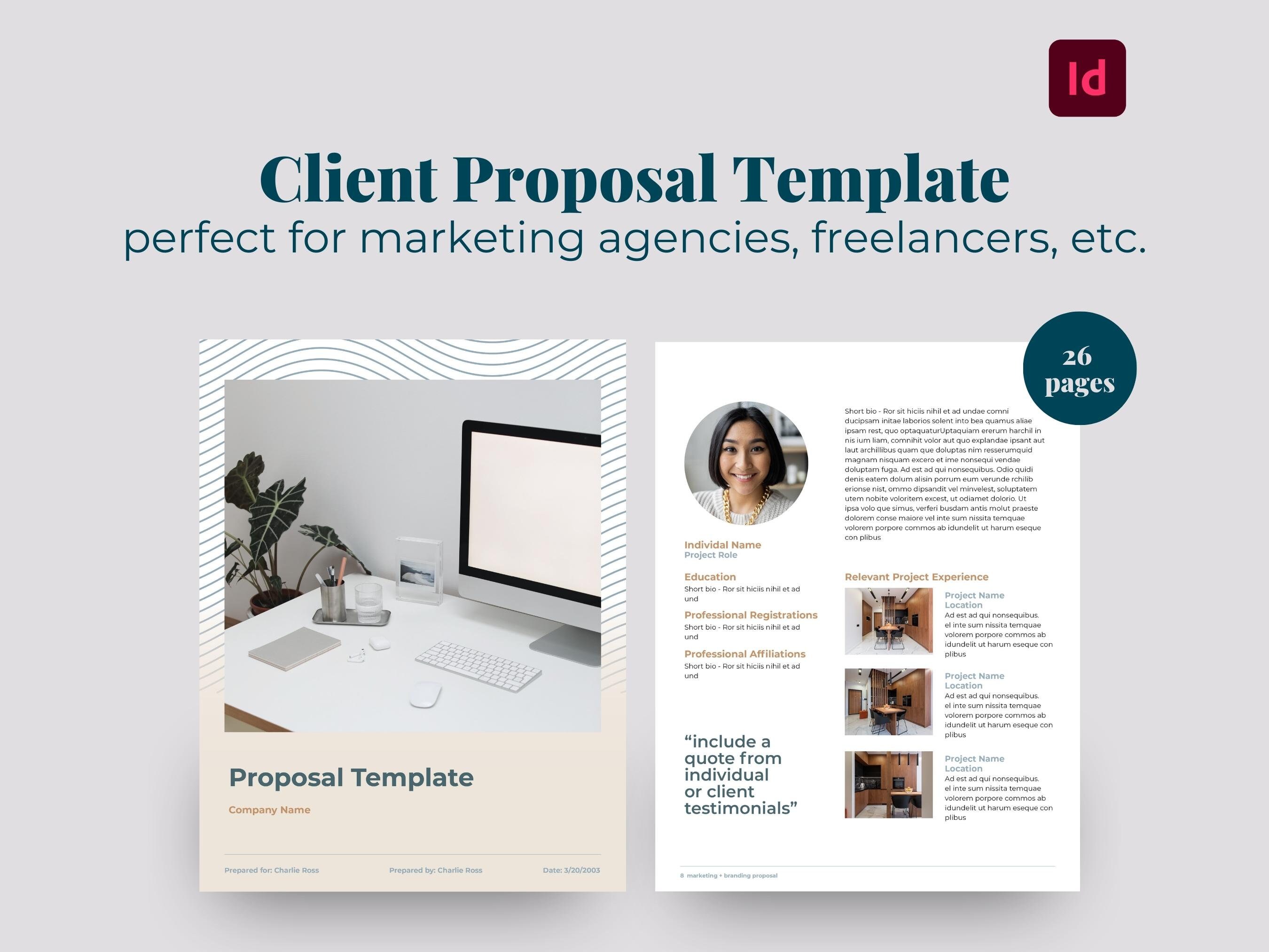 Adobe Indesign Proposal Template Response to Proposal Template Editable ...