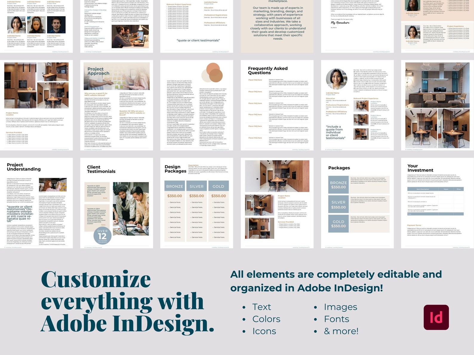 Adobe Indesign Proposal Template Response to Proposal Template Editable ...