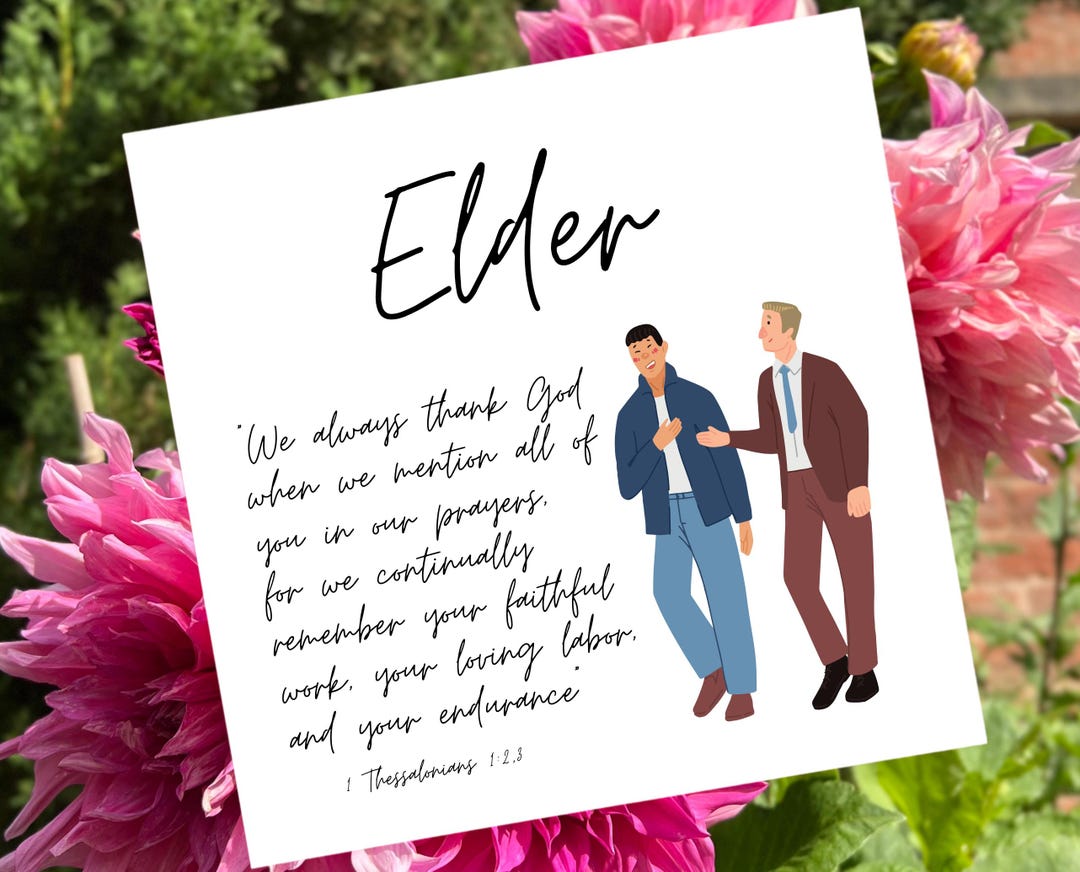 Thank You Card - Elders - 1 Thessalonians 1:2,3, Elders Gift, Gratitude ...