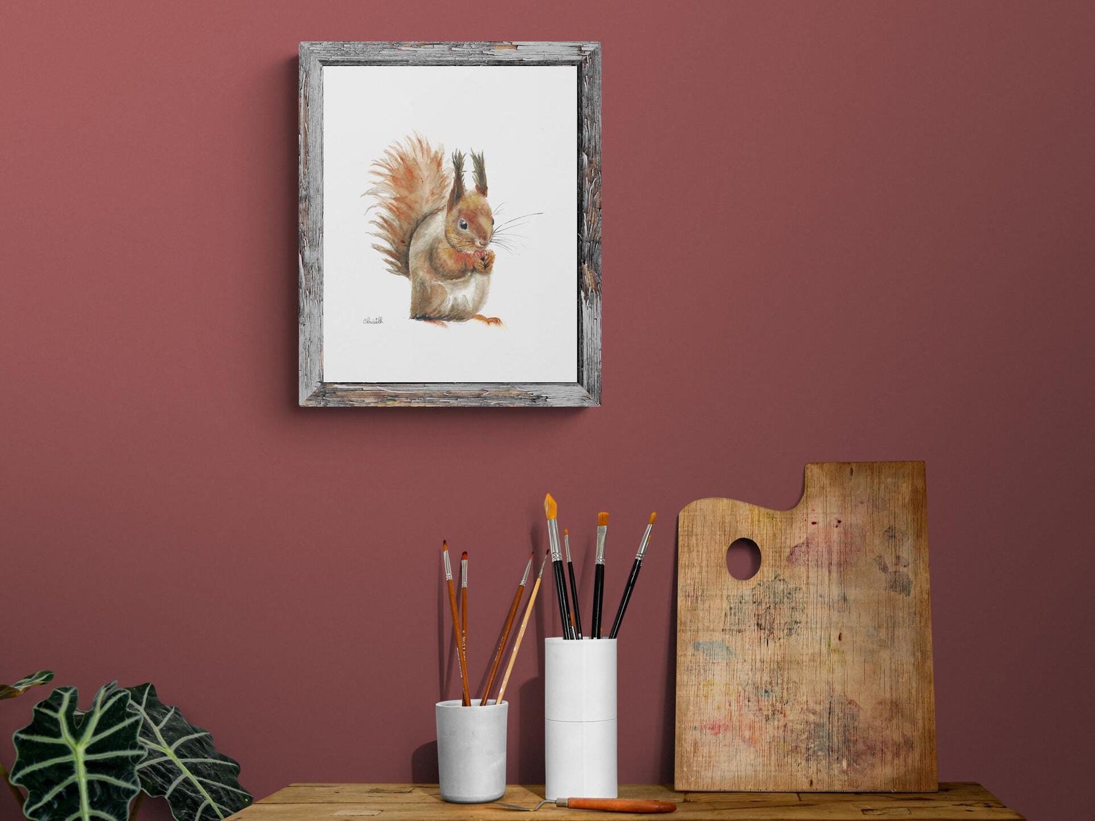 Squirrel Watercolor Painting: Original Animal Art, 9x12" With Mat - Etsy