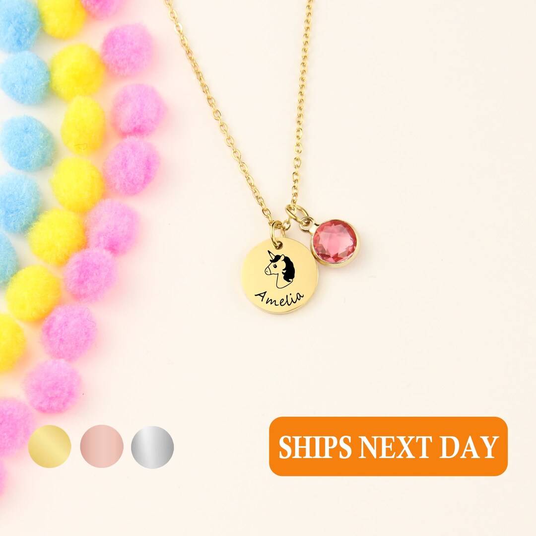 Personalized Flower Girl Necklace, Custom Kids Heart Necklace, Little ...