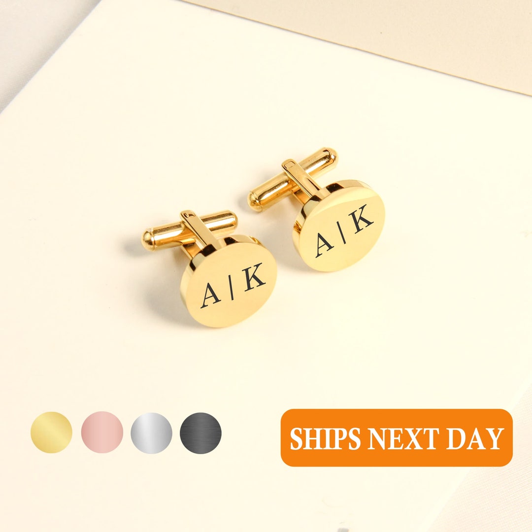 Personalized Cufflinks Groom Cuff Links Set Custom Engraved Groomsmen ...
