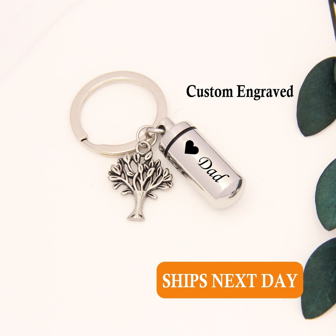Cremation Keychain for Ashes, Personalized Cremation Urn Keychain, Loss ...