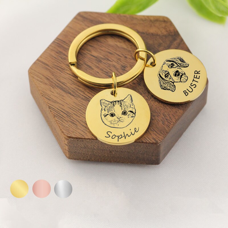 Custom Dog Keychain - Etsy