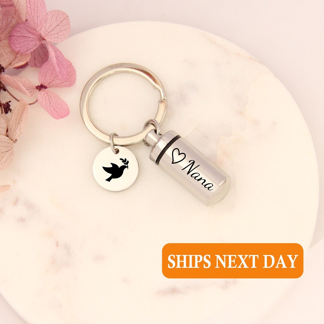 Personalized Cremation Keychain, Custom Engraved Dog Ashes Keychain ...