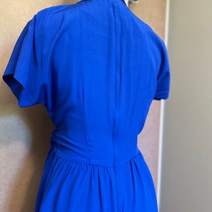 1990s Electric Blue Wrap Dress / Medium / Vintage Dress W/ Petal Skirt ...