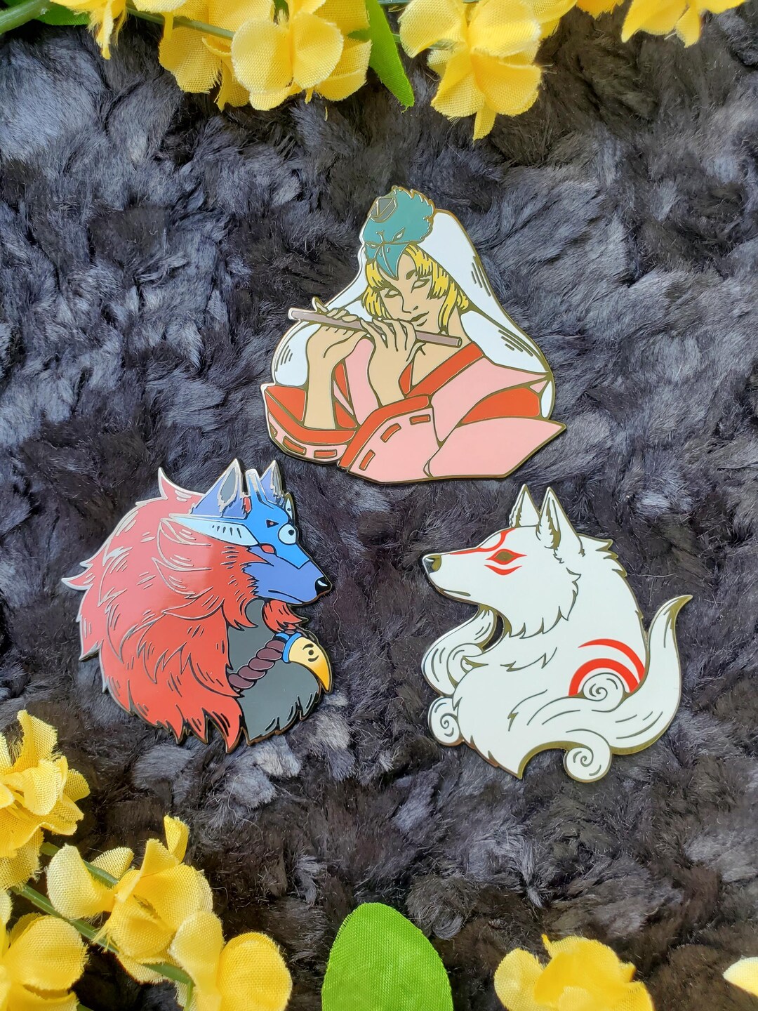 Okami Bust Enamel Pins - Etsy