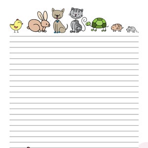 Pets Letter Template Digital Download - Pet Stationery - Cute ...