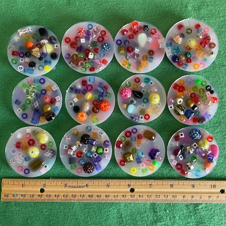 Set of 12 Small Pocket Picky Pads Made From Silicone Rubber Beads ...
