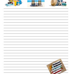 Summer Letter Template Digital Download - Cute Stationery - Beach ...