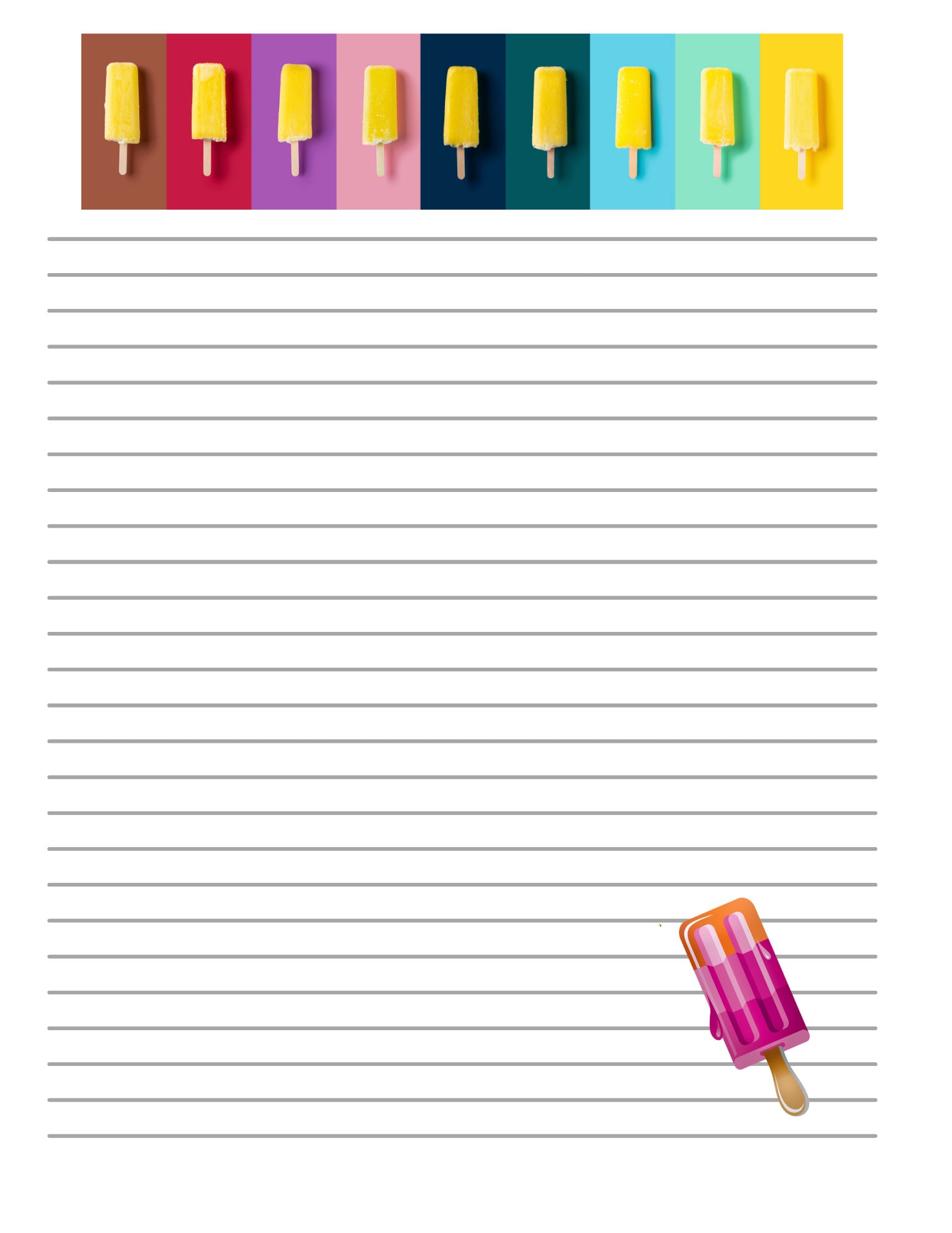 Summer Letter Template Digital Download Cute Stationery Beach ...